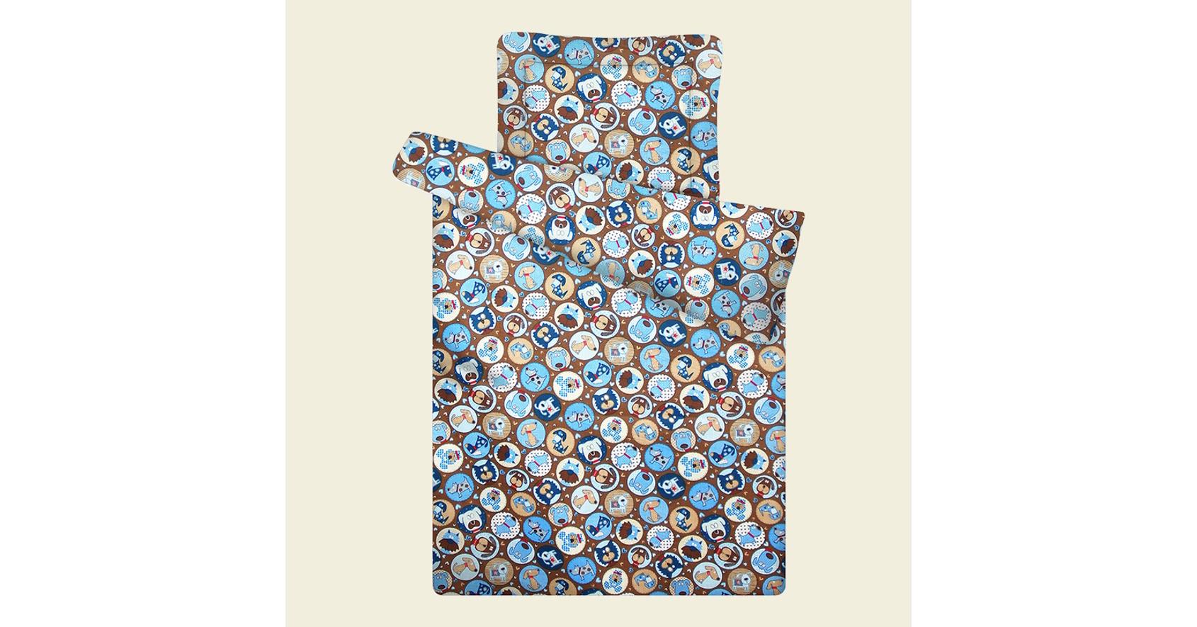 Kutyás barna ovis paplan párna szett